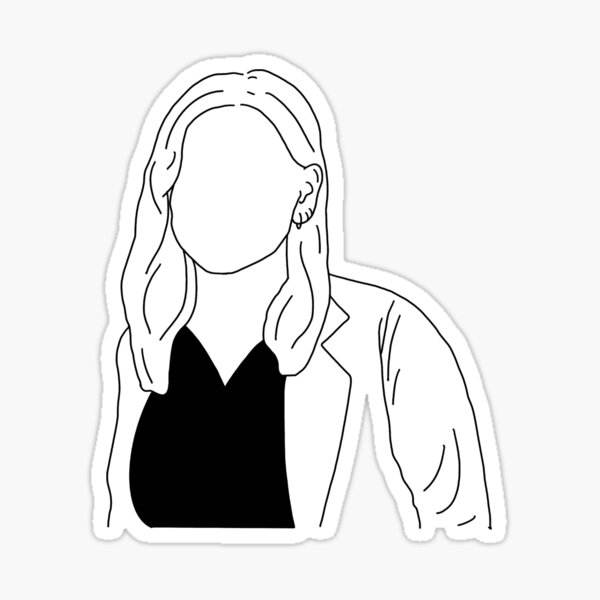 "Arizona Robbins Line Drawing" Sticker by JunkieBFFs | Redbubble