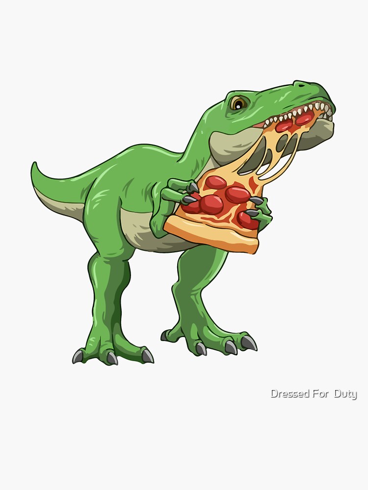 "Dinosaur Eating Pizza Pizzasaurus Trex Food Lovers" Sticker for Sale ...