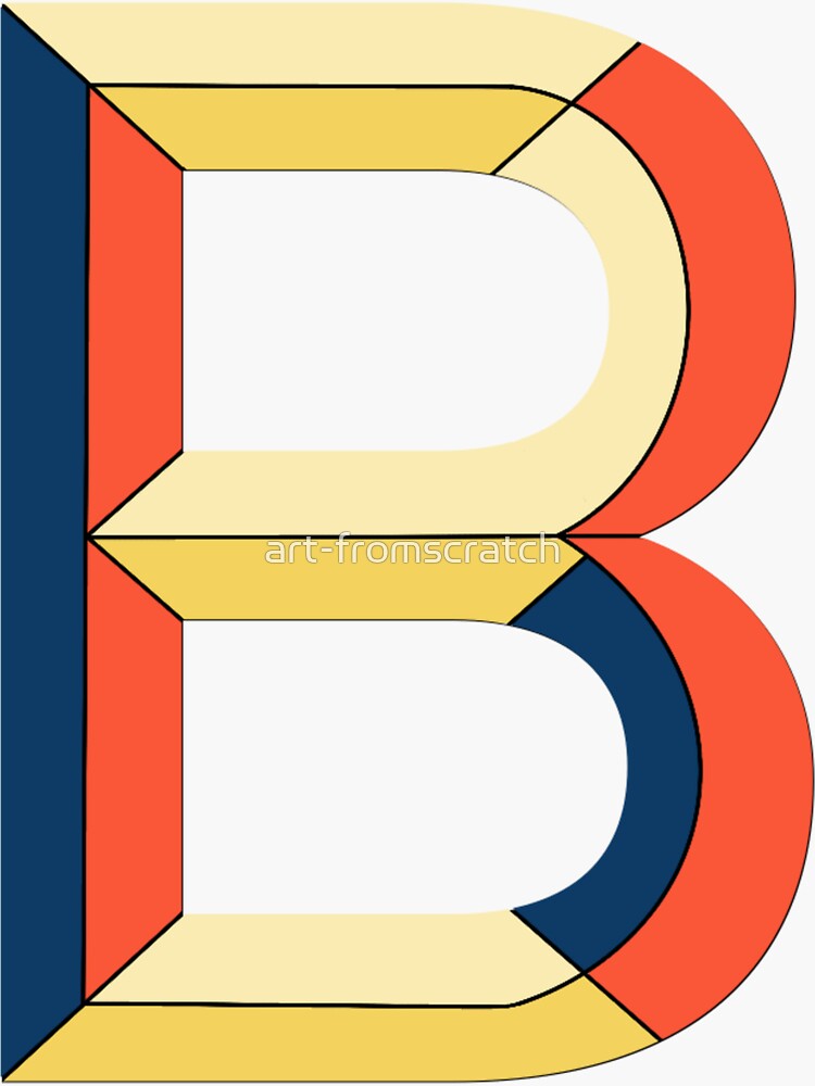 "Geometric Letter B (Red)" Sticker by art-fromscratch | Redbubble