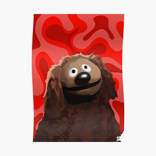 "Rowlf The Dog painting portrait (version 1/3 - Red background)" Poster ...