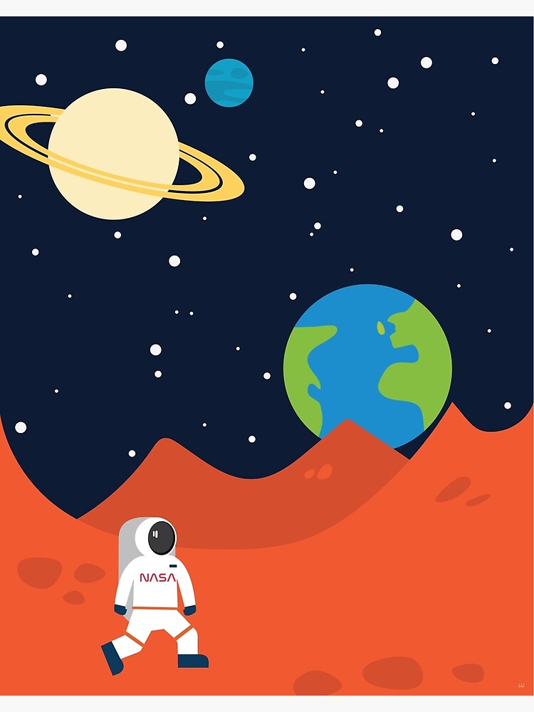 "Astronaut Mars Planet Walk Part 1" Poster for Sale by ThePetitePunch ...