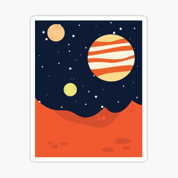 "Astronaut Mars Planet Walk Part 2" Sticker by ThePetitePunch | Redbubble