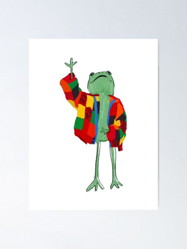 "Harry Styles frog in cardigan" Poster by willonabrown | Redbubble