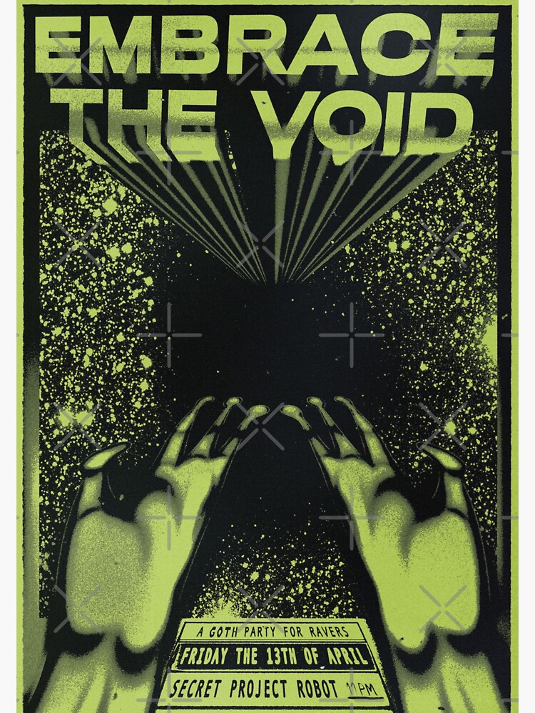 "Embrace the void rave" Sticker by blueberrycafe | Redbubble