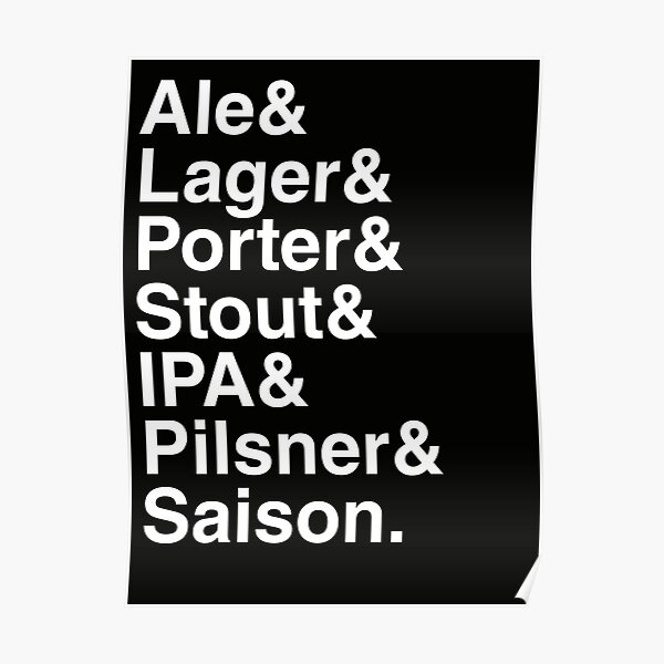"Beer Styles" Poster for Sale by lobstershorts | Redbubble