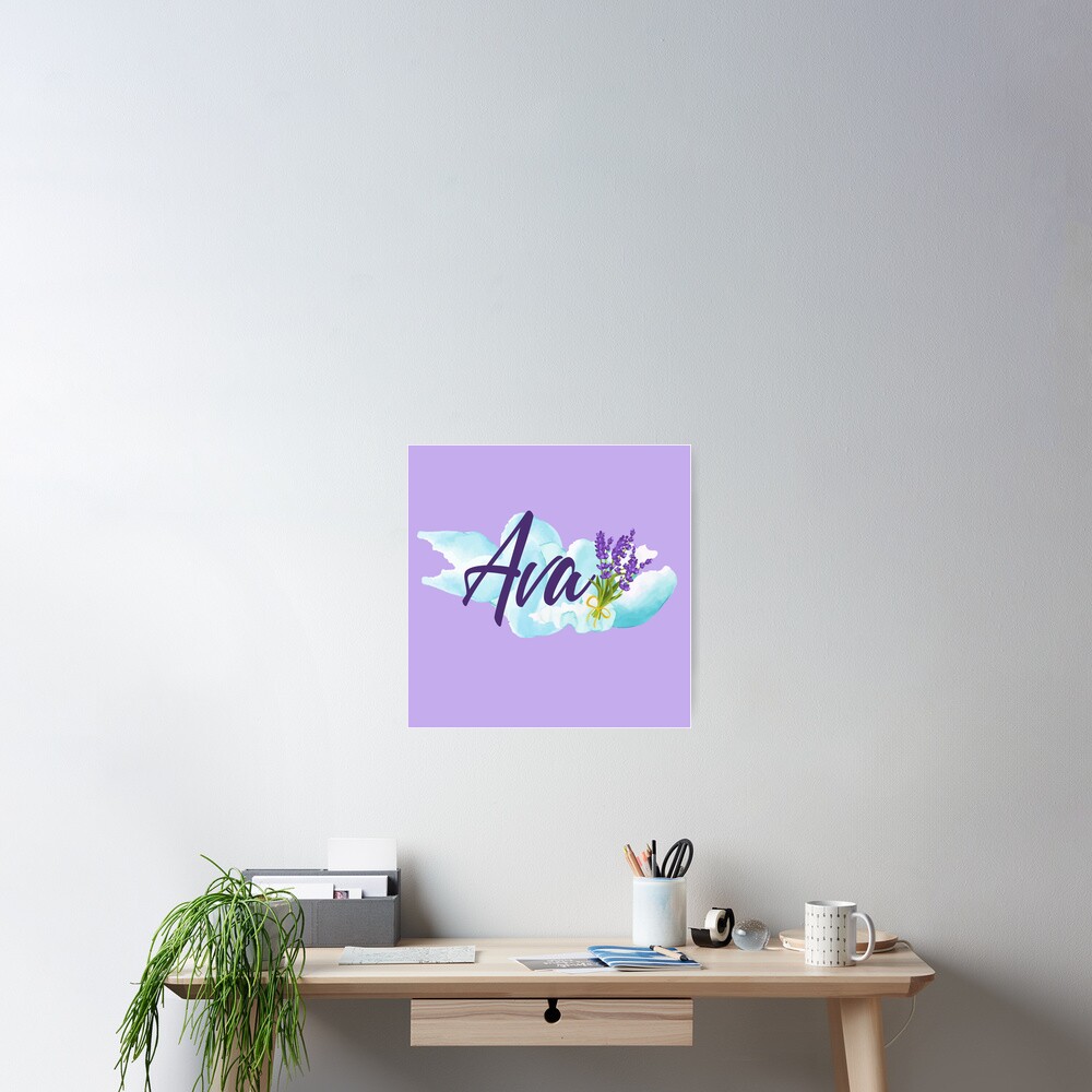"Ava - a Female Name, Hand Lettering Calligraphy Graphic Name with ...