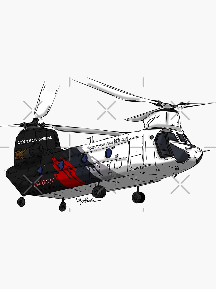 "Chinook Coulson-Unical N40CU" Sticker for Sale by Statepallets | Redbubble