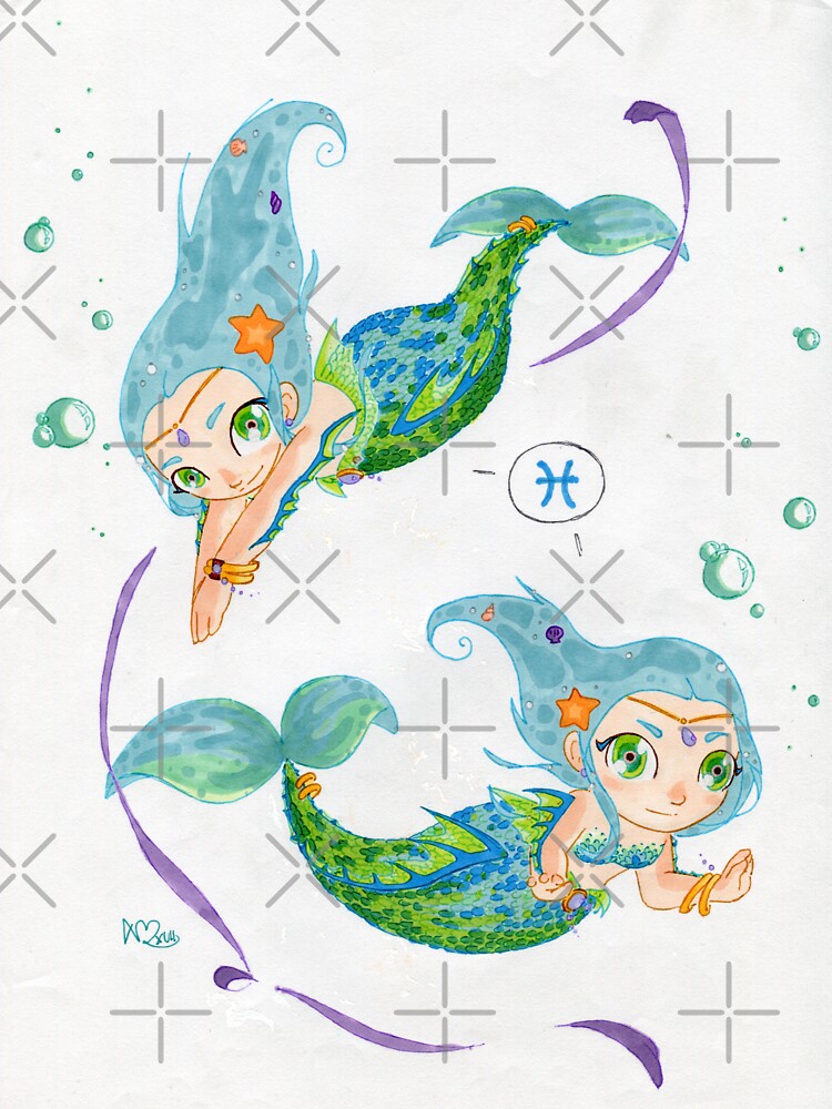 "kawaii chibi Pisces" Sticker by Anamunn | Redbubble