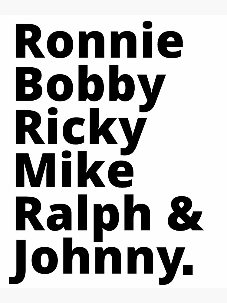 Póster «Nueva Edición Ronnie Bobby, Ricky, Mike, Ralph y Johnny» de ...