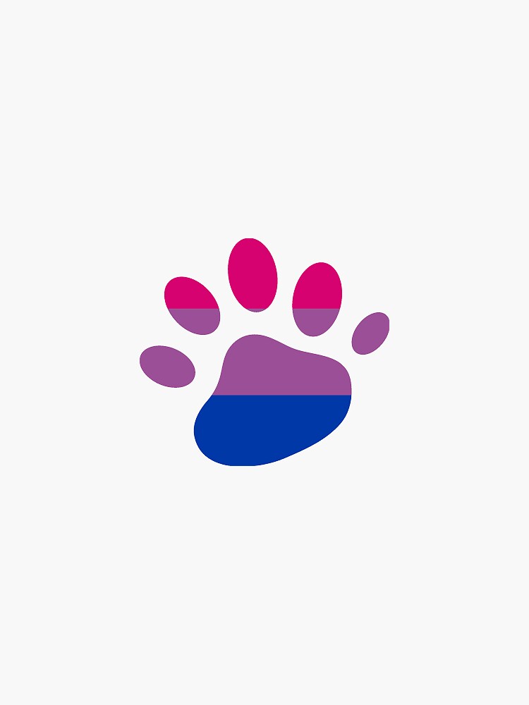 "bi paw print" Sticker for Sale by Fictionette25 | Redbubble