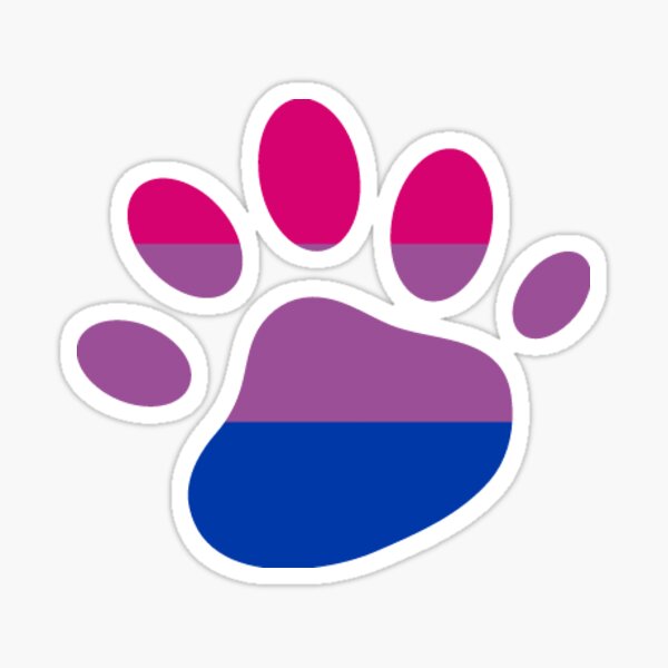 "bi paw print" Sticker for Sale by Fictionette25 | Redbubble
