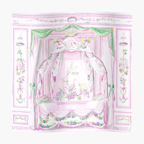 "French Vintage Pompadour Pink Rococo Boudoir Diorama " Poster by ...