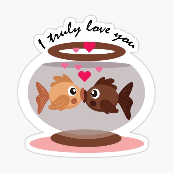 "Hugging fish" Sticker by ismhd90 | Redbubble