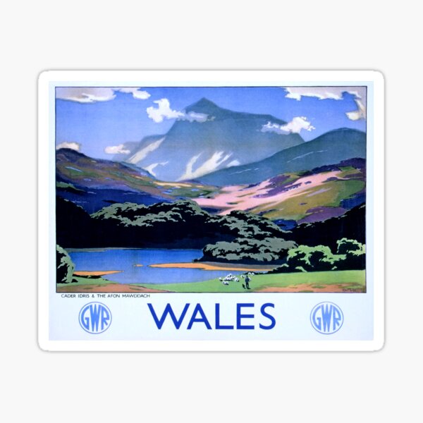 "Vintage Great Western Railway travel poster for Wales" Sticker for ...