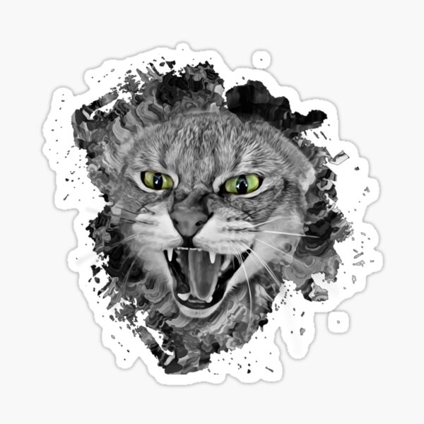 "cat's grin" Sticker for Sale by Anatoly44 | Redbubble