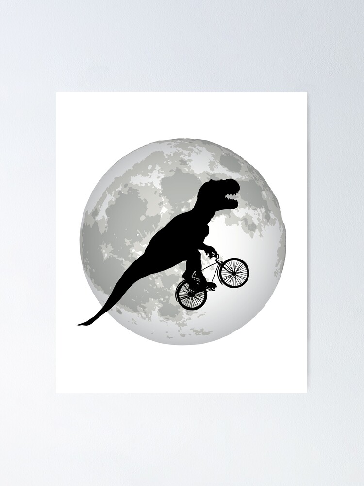 "T-rex Dinosaur E.T. Moon Parody" Poster for Sale by PinkDonutTees ...