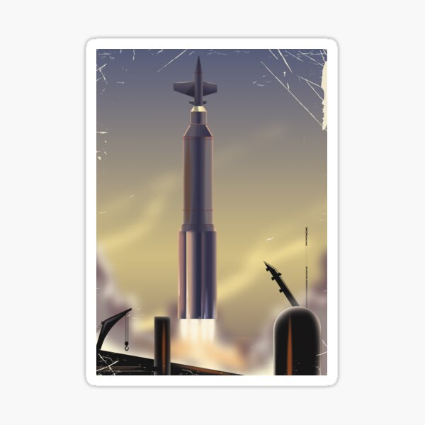 "Vintage Space Rocket" Sticker by vectorwebstore | Redbubble