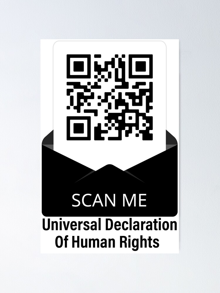 "Funny Universal Declaration of Human Rights QR Code " Poster for Sale ...