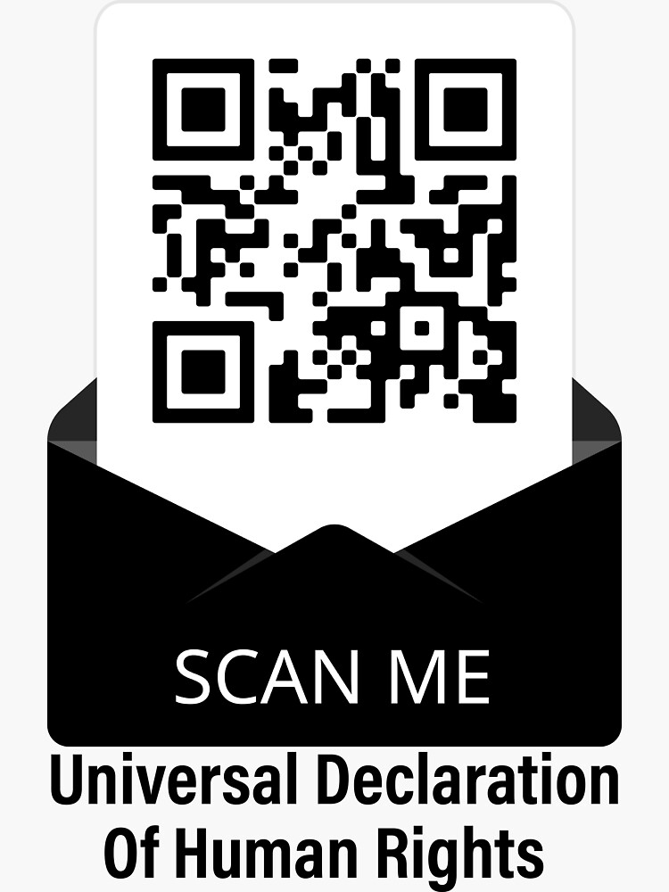 "Funny Universal Declaration of Human Rights QR Code " Sticker for Sale ...