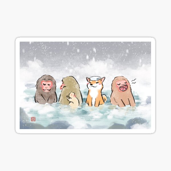 "Onsen Time" Sticker for Sale by aMIYAKOm | Redbubble