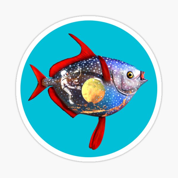 "Moonfish " Sticker by RetroEpoque | Redbubble