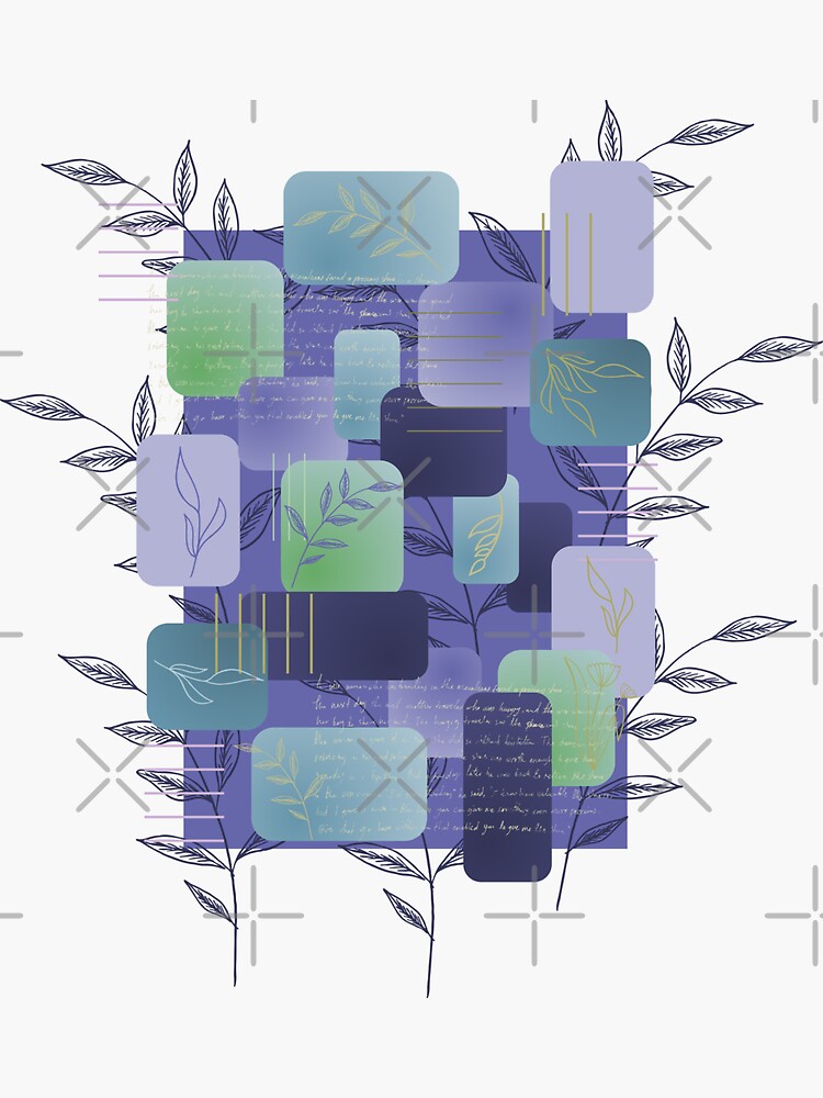 "Peri Line Art Blocks" Sticker for Sale by MerryMakewell | Redbubble