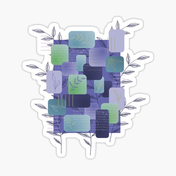 "Peri Line Art Blocks" Sticker for Sale by MerryMakewell | Redbubble