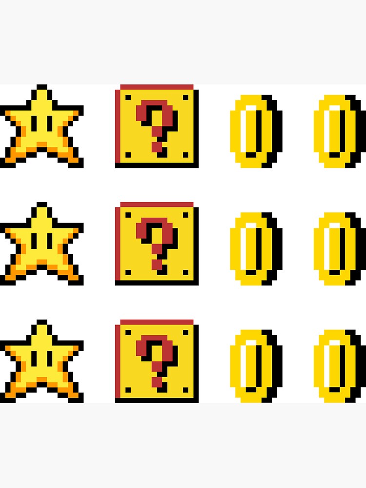 "8 Bit Mario Bros Coin and Star Sticker Pack" Magnet for Sale by ...