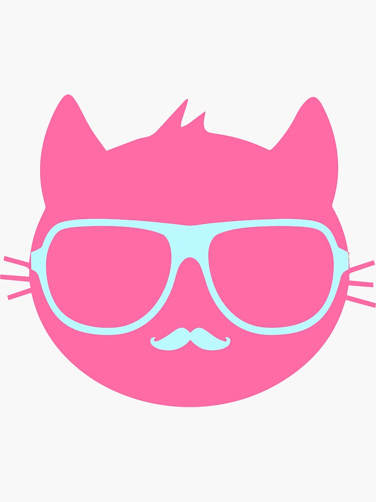 "Kool Kat Pink" Sticker by bookerlof | Redbubble