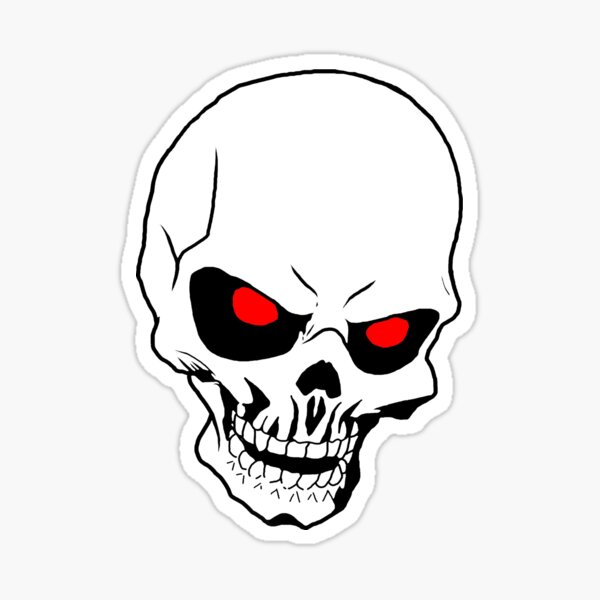 "Death Smile, Skull, Skeleton, Red" Sticker by Maculele | Redbubble