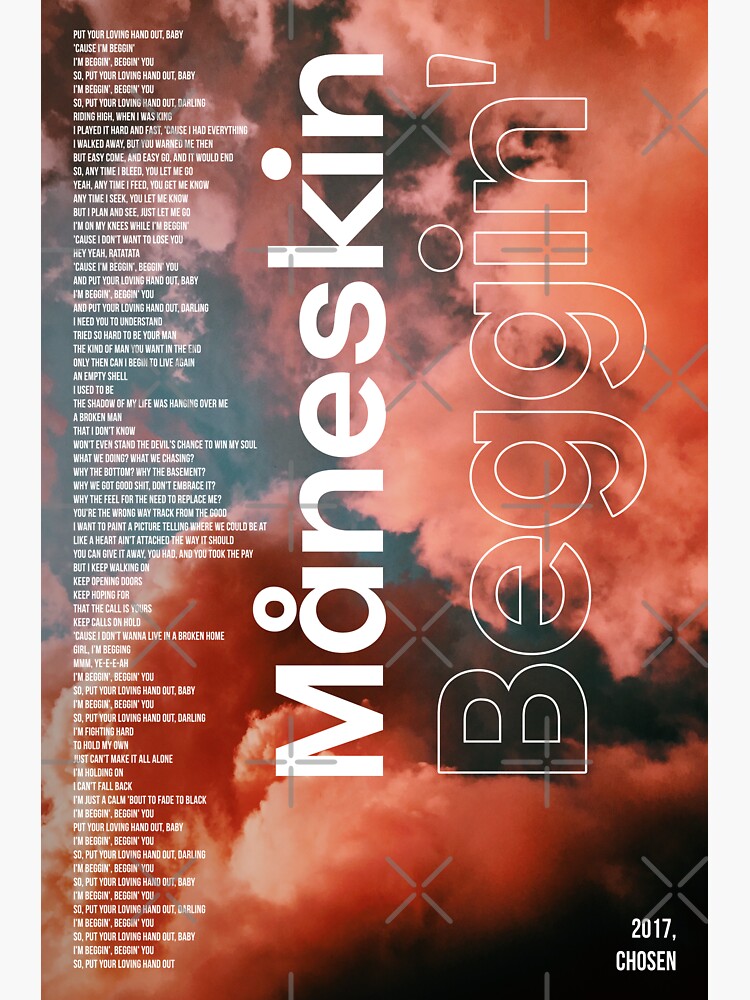 " Maneskin - BEGGIN' | Attach/ Poster / T-shirt" Sticker by Quotes-Art ...
