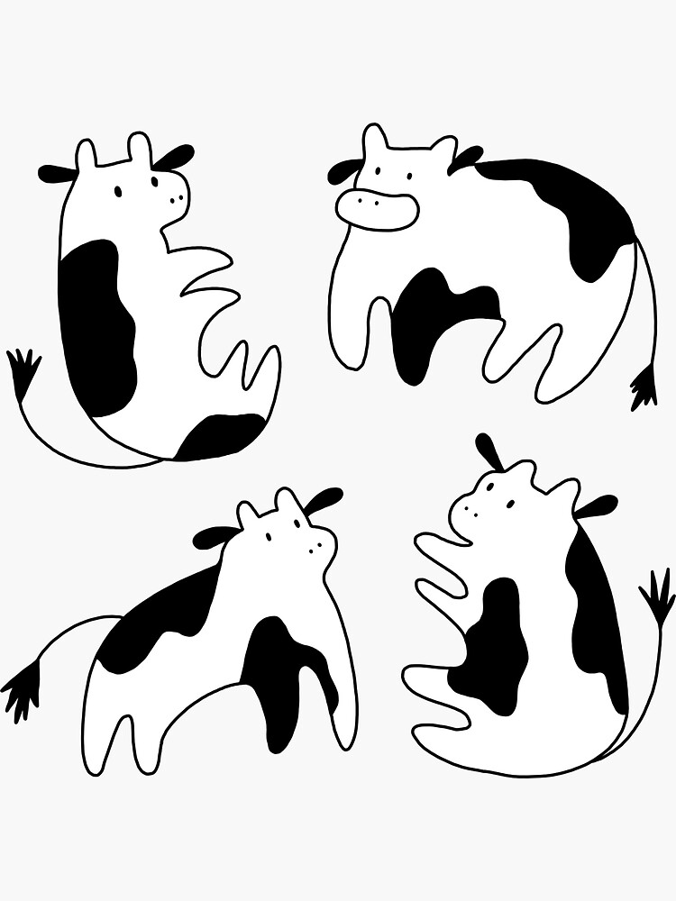 "Goofy cows" Sticker for Sale by ZashiO | Redbubble