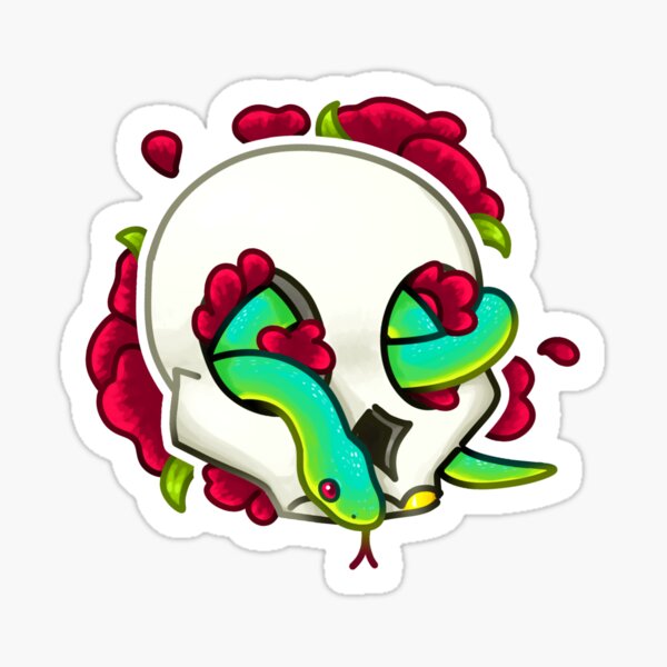 "Gentle Green Snake" Sticker by ClickyCreates | Redbubble