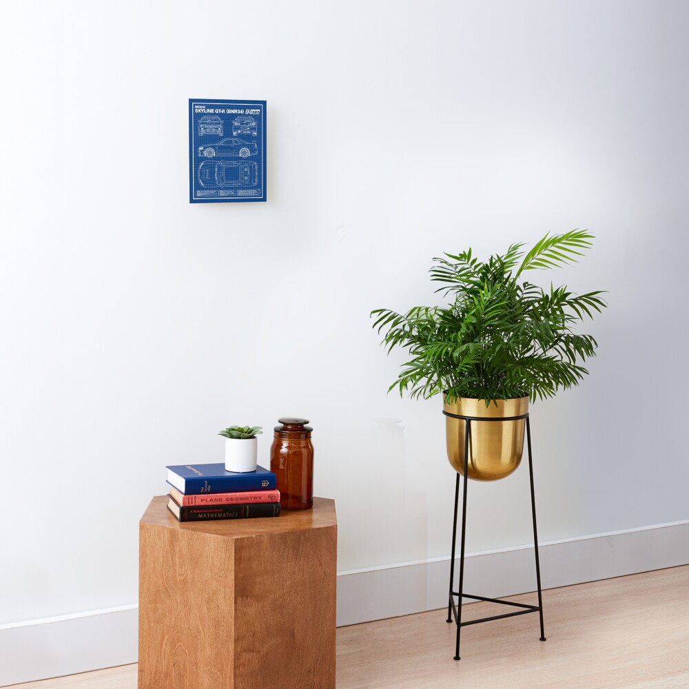 "Blueprint - Nissan Skyline GT-R (R34) Z-Tune (Blue)" Metal Print for ...