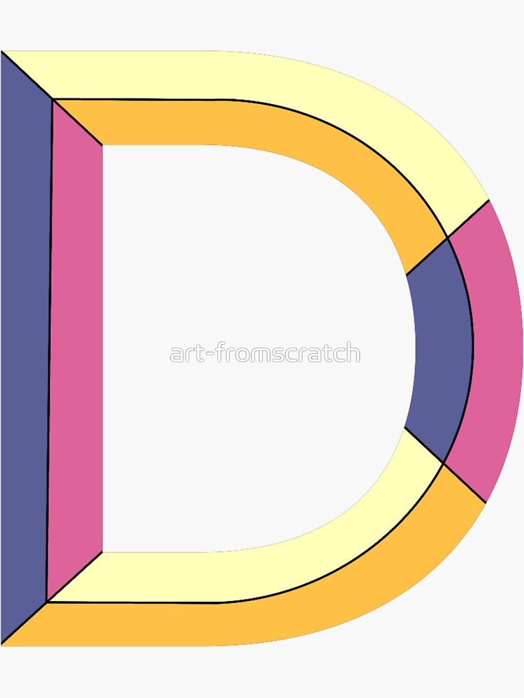 "Geometric Letter D (Purple)" Sticker by art-fromscratch | Redbubble