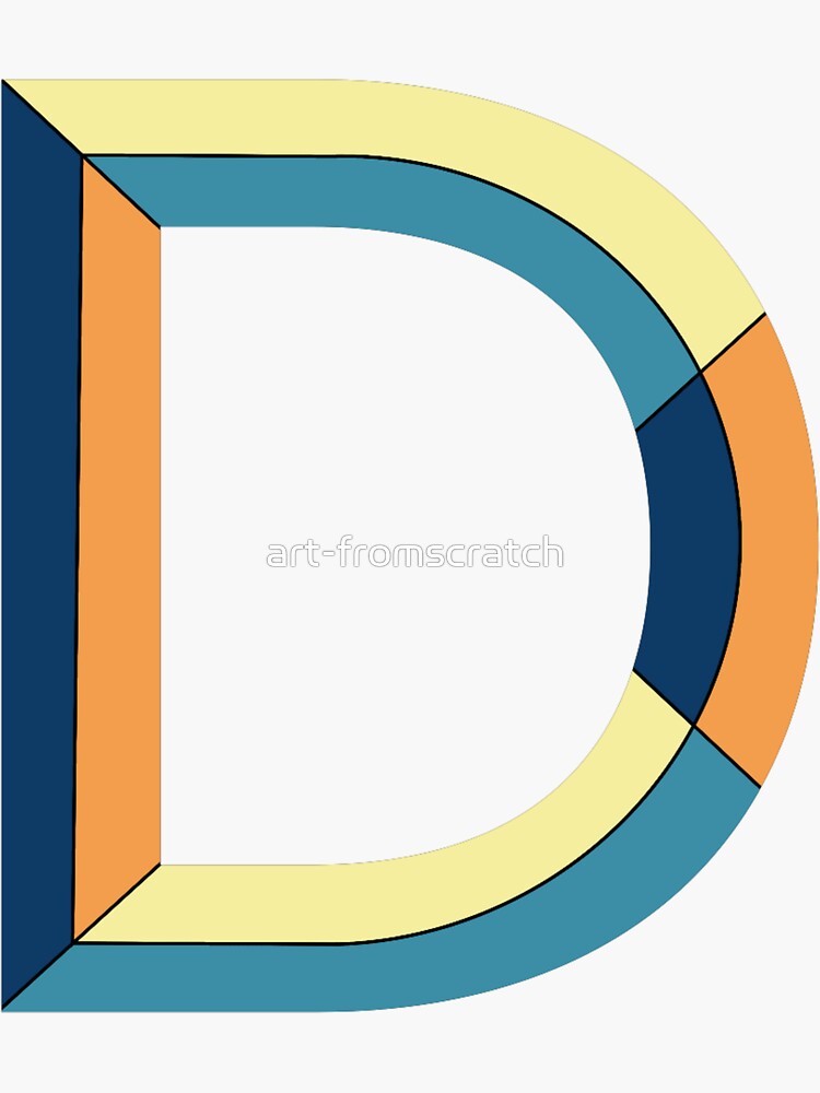 "Geometric Letter D (Orange)" Sticker for Sale by art-fromscratch ...