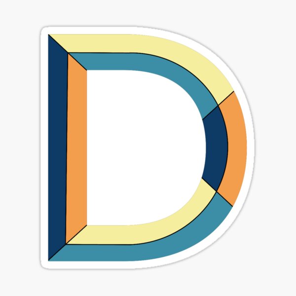 "Geometric Letter D (Orange)" Sticker for Sale by art-fromscratch ...