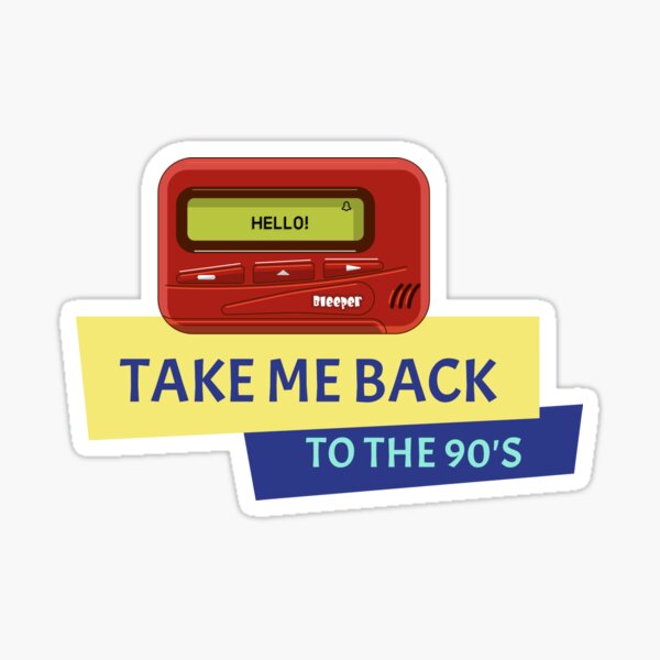 "90's RETRO PAGER T-SHIRTS" Sticker for Sale by ModernTees | Redbubble