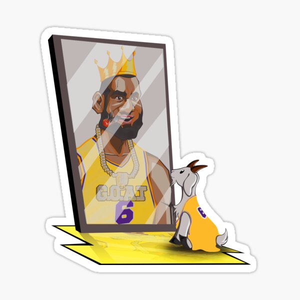 "LeBron James - The "GOAT" - Mirror - Cartoon - Art" Sticker for Sale ...