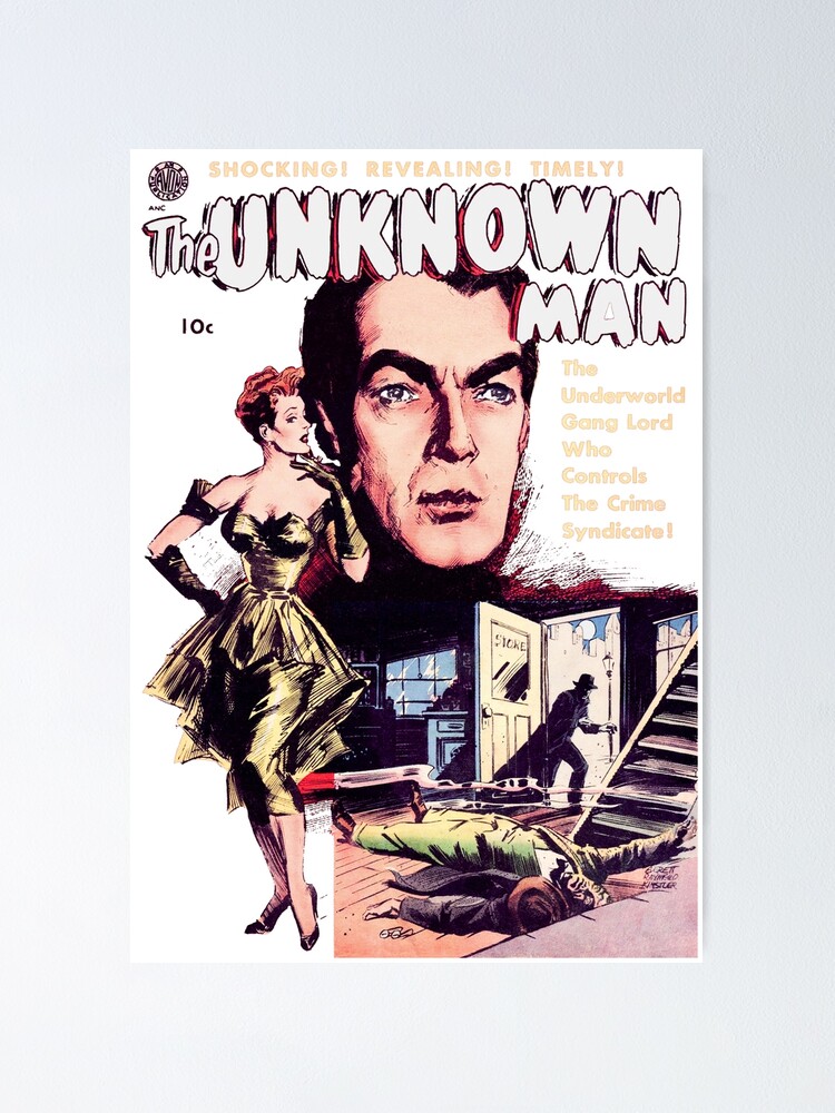 "Golden Age Crime / Detective Comic Book Cover Art The Unknown Man ...
