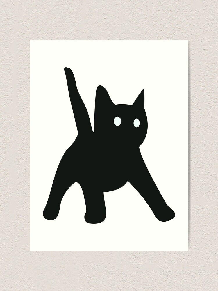 "Black cat jumping meme" Art Print for Sale by icuns | Redbubble