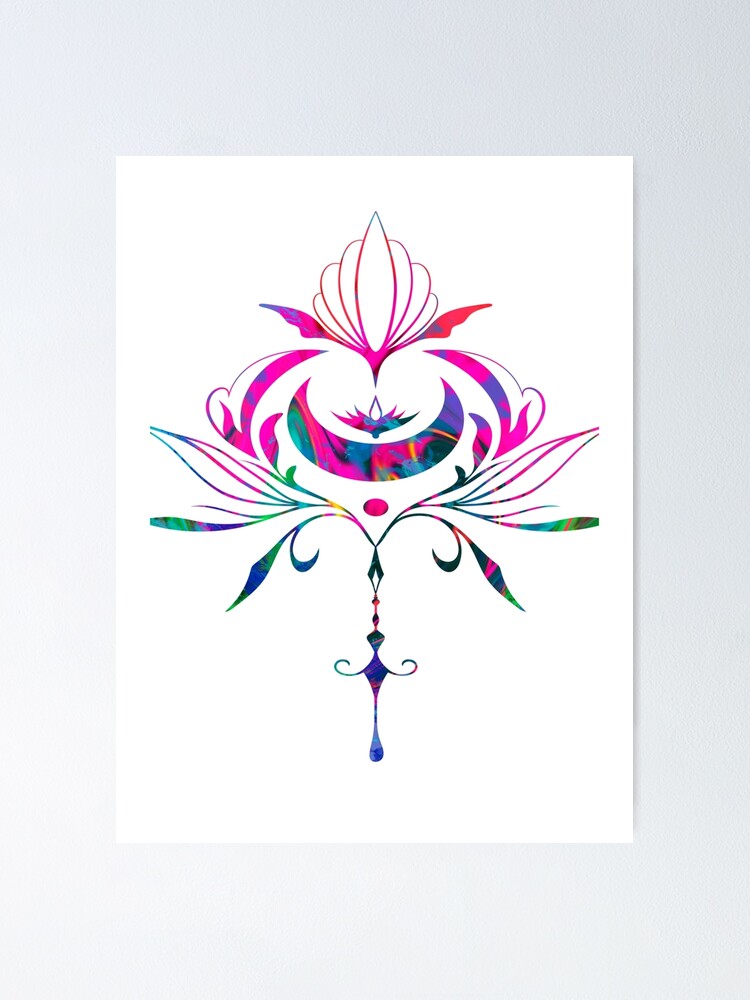 "Celestial moon lotus embrace" Poster for Sale by SAVenterprises ...