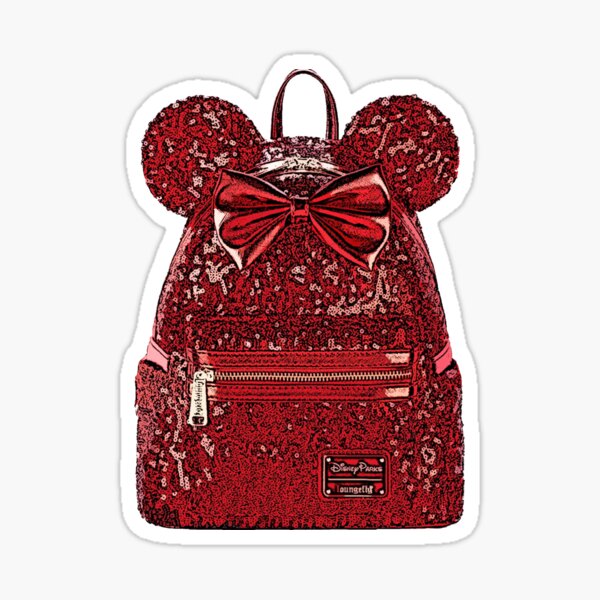 "Red Sequin Backpack" Sticker by Eh-Why-Not | Redbubble