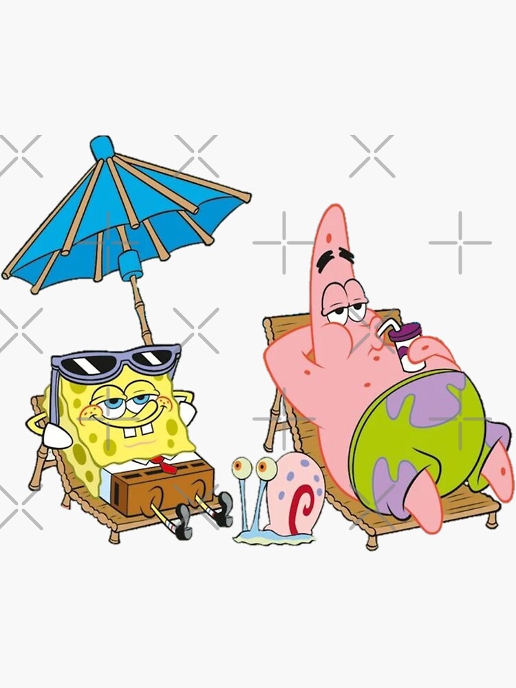 "Spongebob & Patrick chilling enjoying life" Sticker for Sale by ...