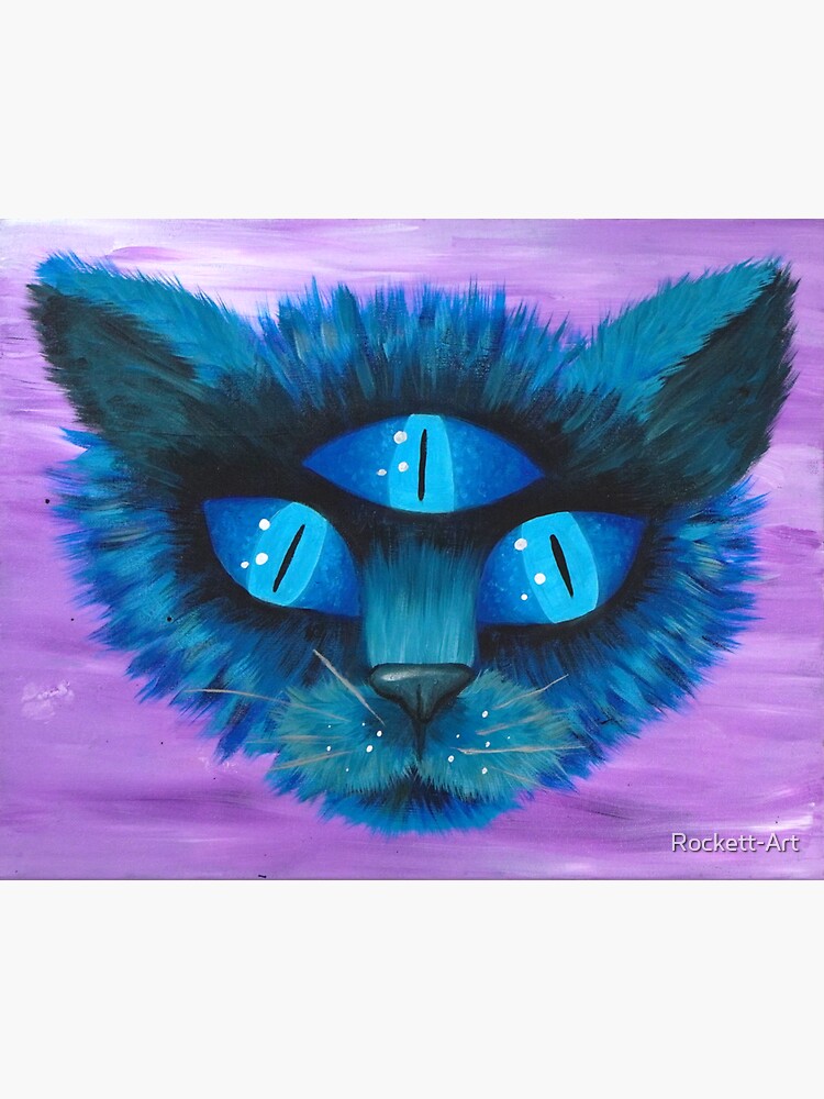 "Tricyclops Kitty" Sticker for Sale by Rockett-Art | Redbubble