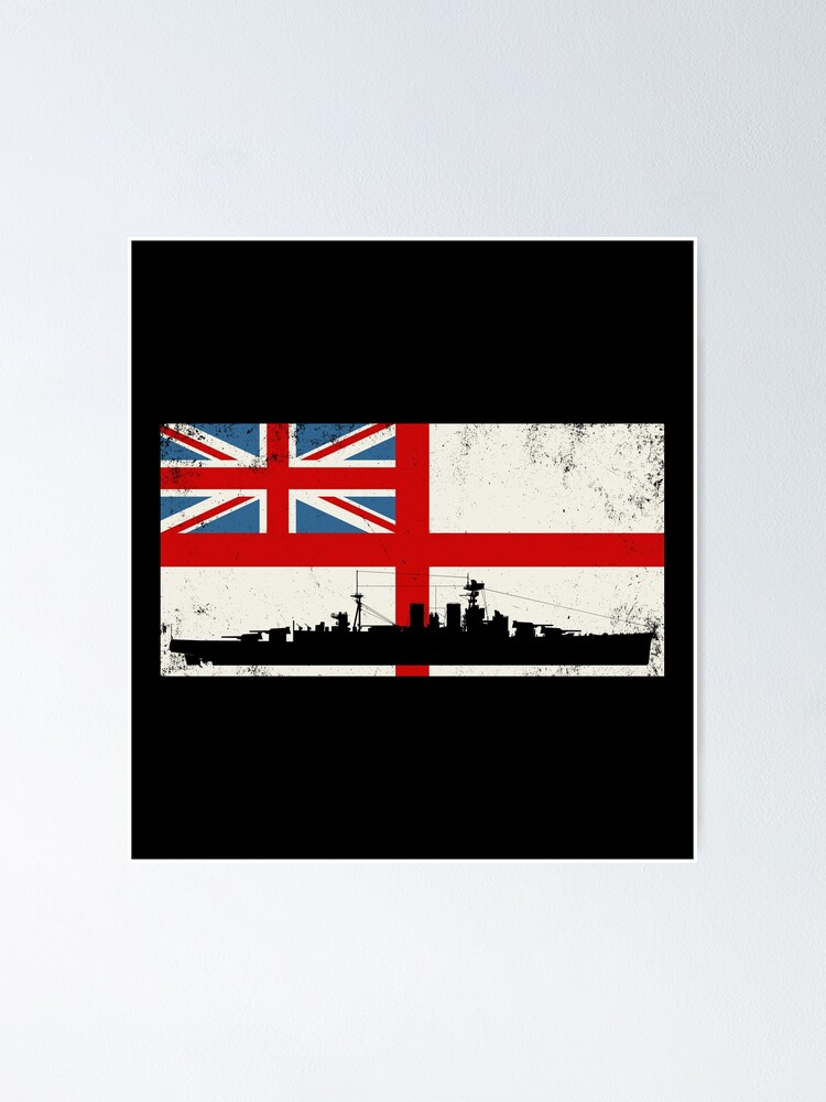 "HMS HOOD British Navy flag" Poster by NicGrayGraphic | Redbubble