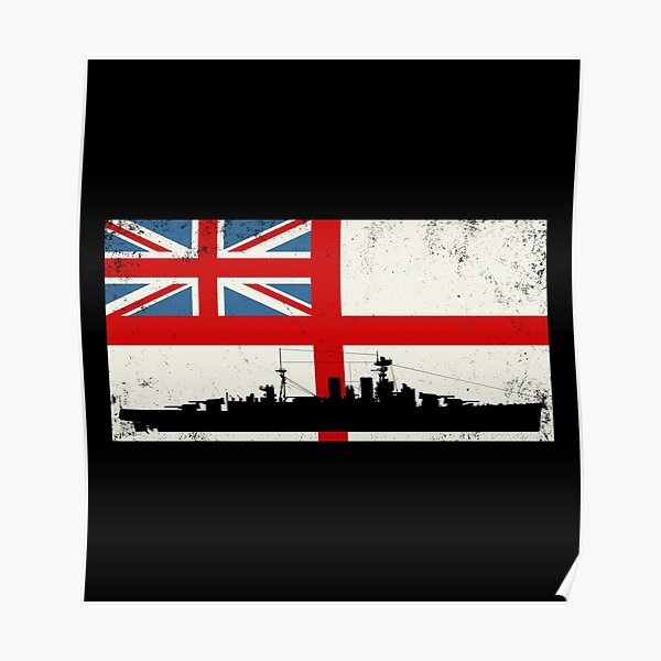 "HMS HOOD British Navy flag" Poster by NicGrayGraphic | Redbubble