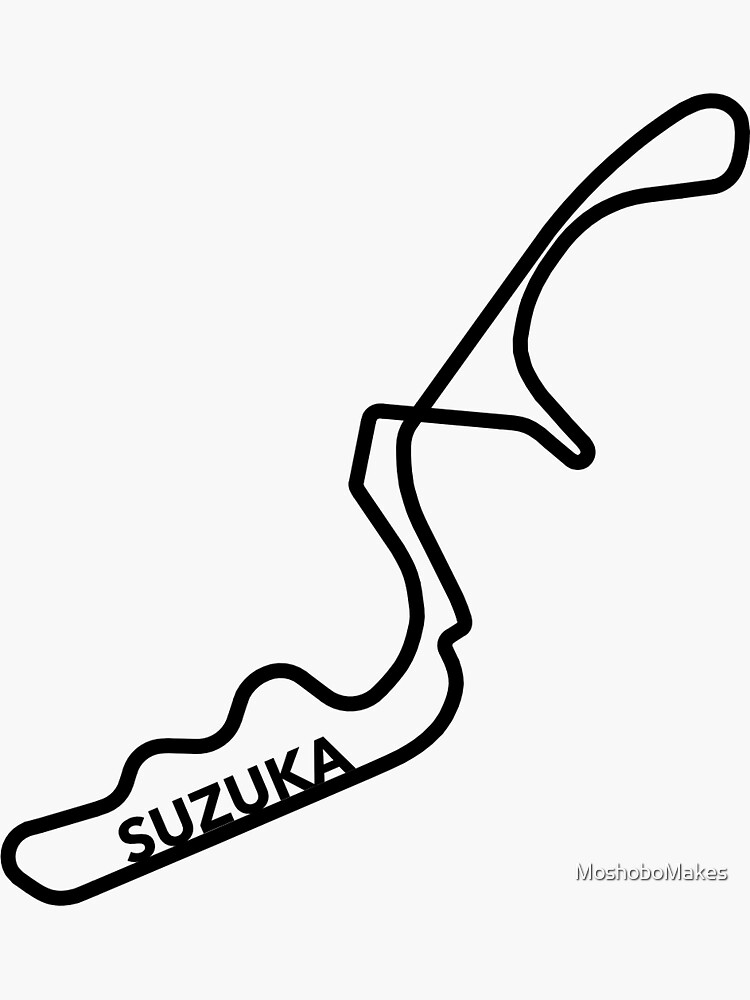 "Suzuka Track Outline Sticker" Sticker by MoshoboMakes | Redbubble