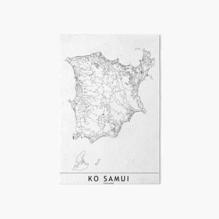 "Ko Samui White Map" Art Board Print by multiplicitymap | Redbubble