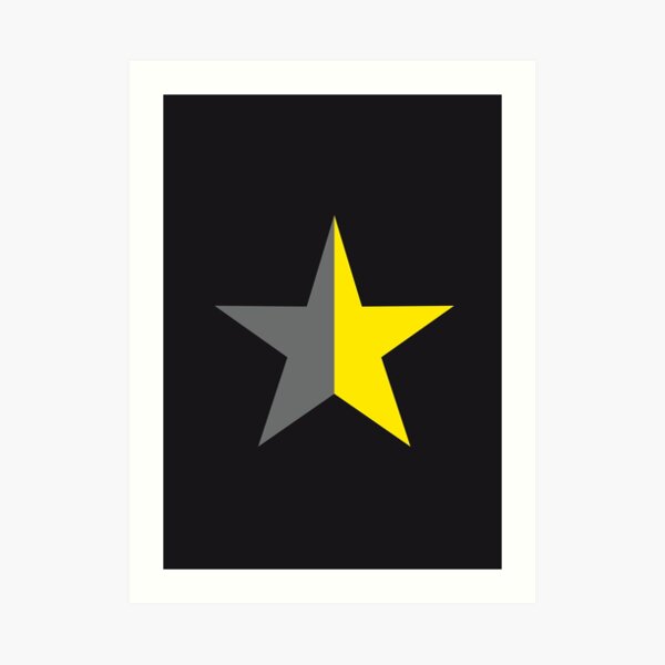 "Ancap Star flag black and yellow Anarchocapitalism on black background ...